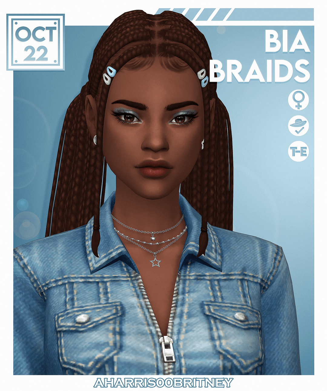 Прическа Bia Braids | Sims4Mods