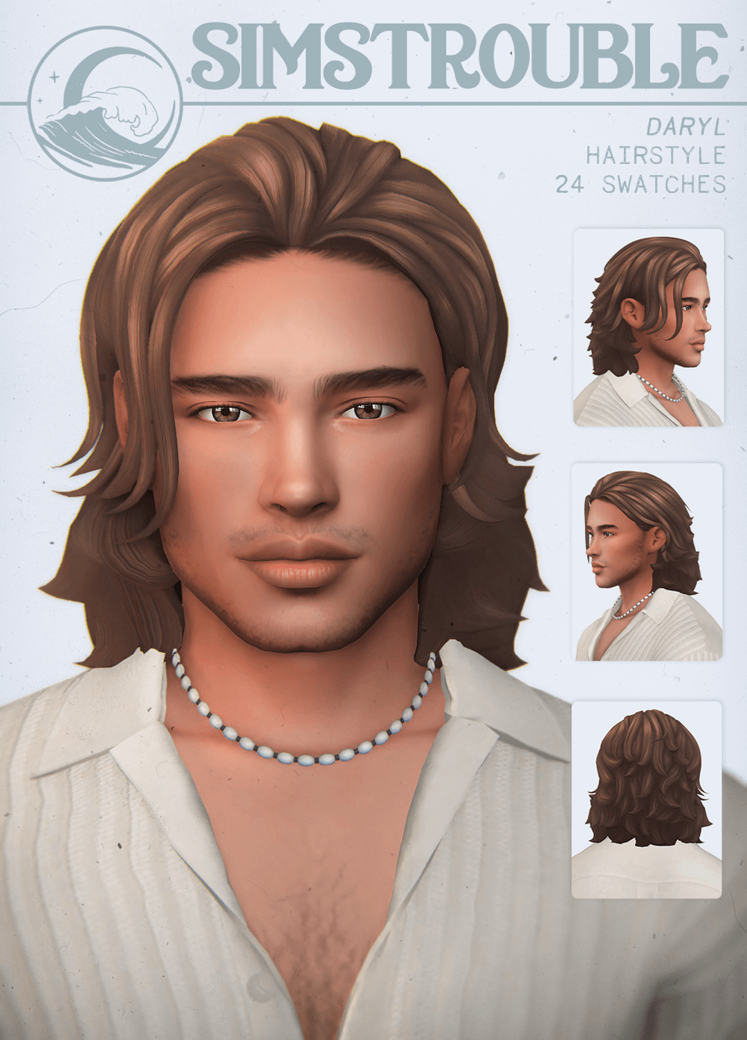 Прическа Daryl | Sims4Mods