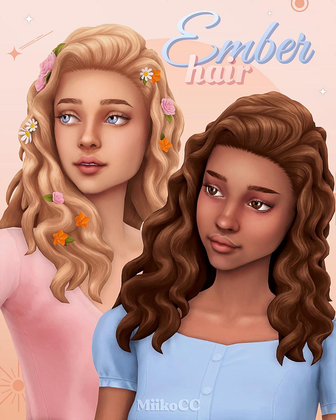 Прическа Ember Hair | Sims4Mods