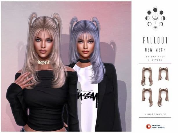 Прическа Fallout Hair | Sims4Mods