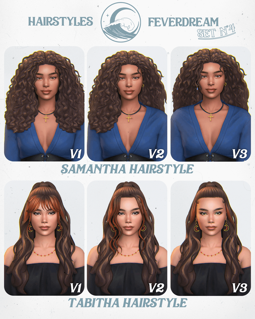 Прически и аксессуары Feverdream Set | Sims4Mods