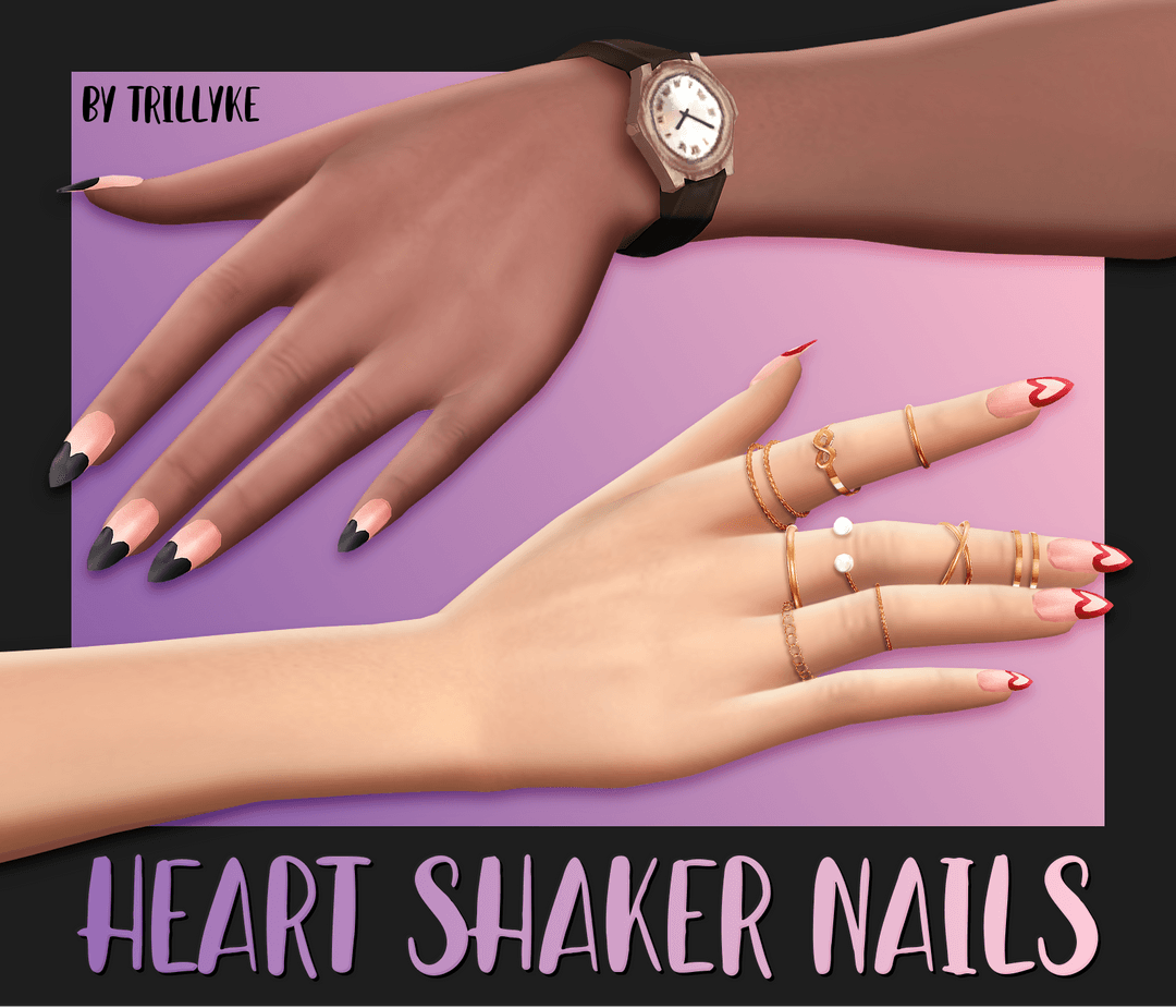 Ногти Heart Shaker | Sims4Mods