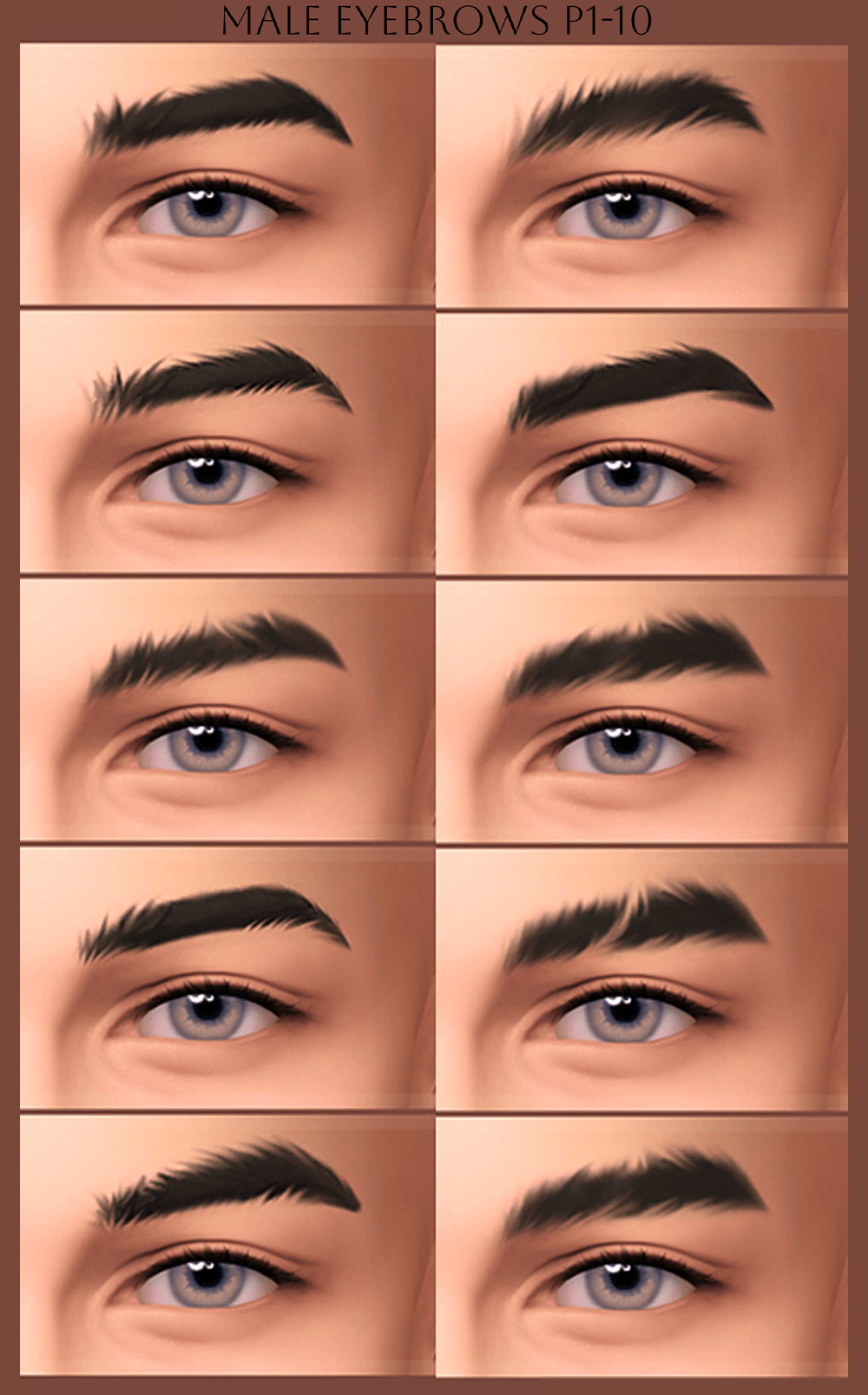 Брови для мужчин Dynamic Brows Set | Sims4Mods