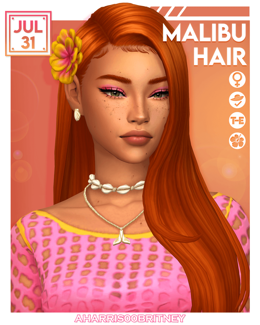 Прическа Malibu Hair | Sims4Mods