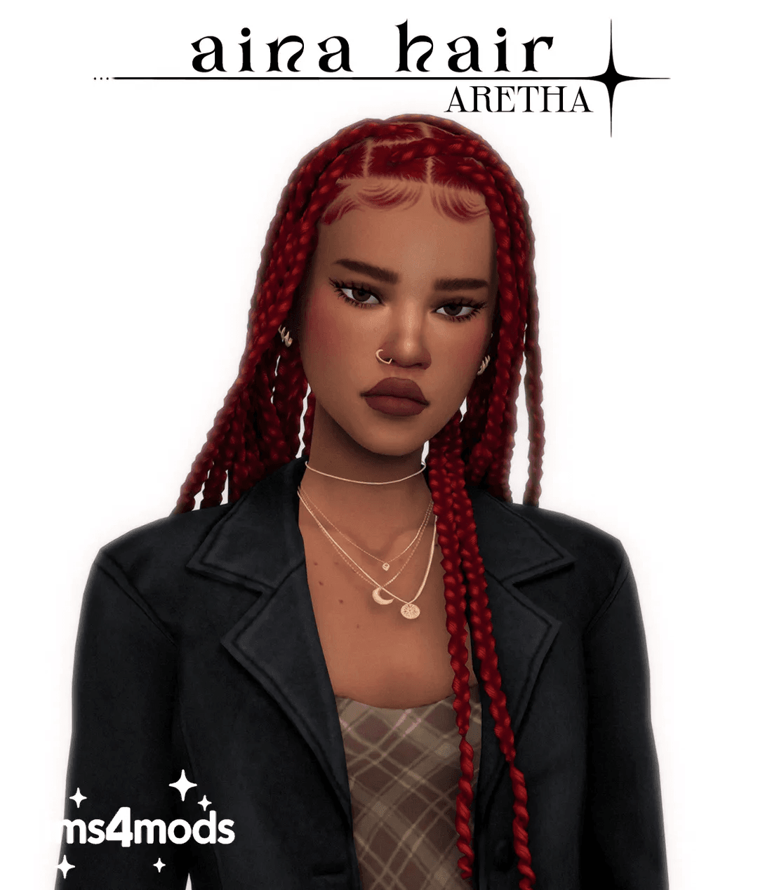 Прическа Aina braids | Sims4Mods