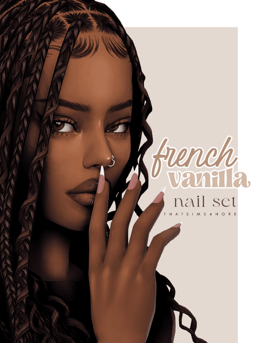 Маникюр French Vanilla Nail Set | Sims4Mods