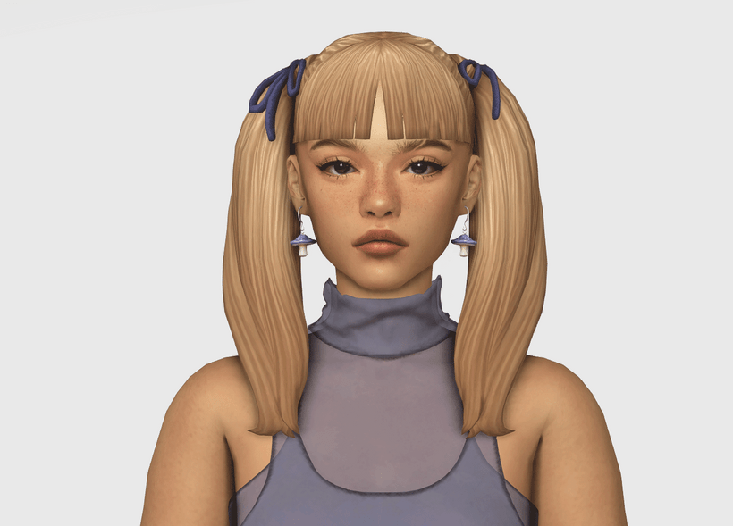 Прическа Ocean Pigtails | Sims4Mods
