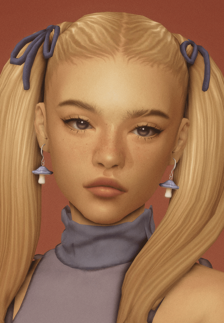 Прическа Ocean Pigtails | Sims4Mods