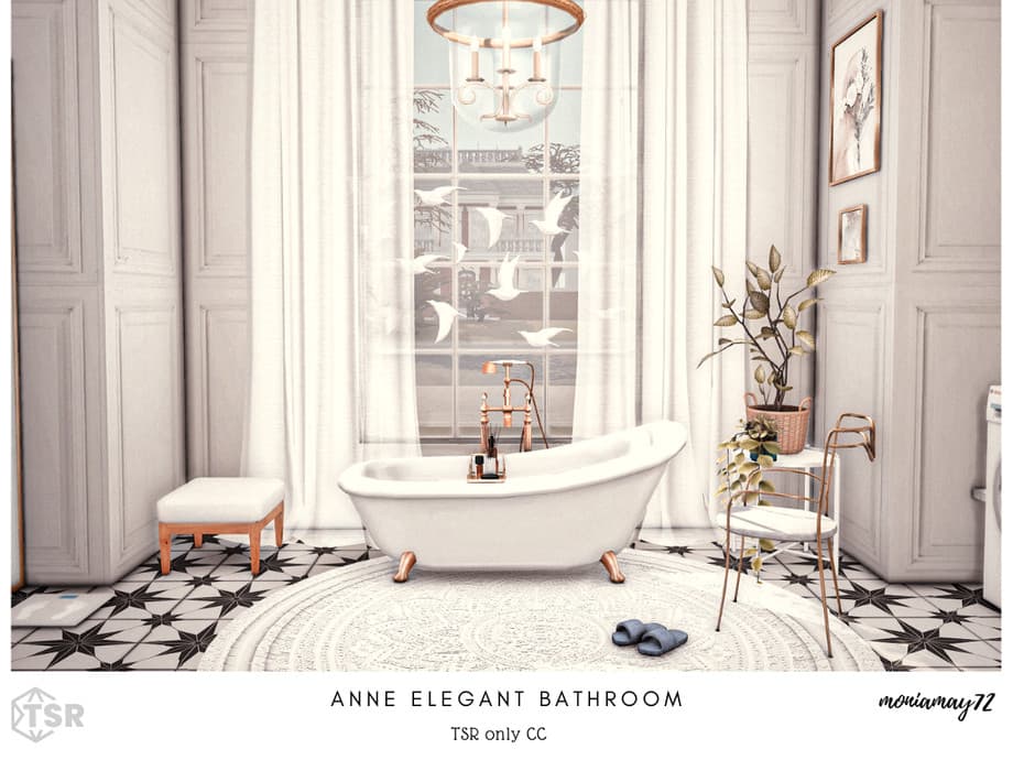 Ванная комната Anne Elegant Bathroom CC (лот) | Sims4Mods