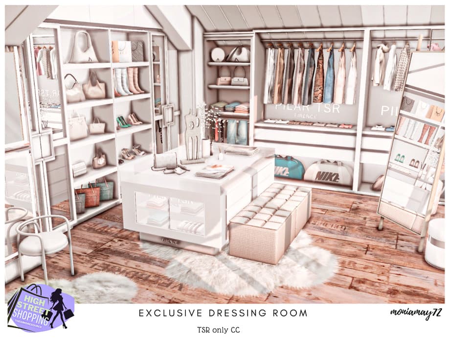 Гардеробная комната Exclusive Dressing Room CC (лот) | Sims4Mods