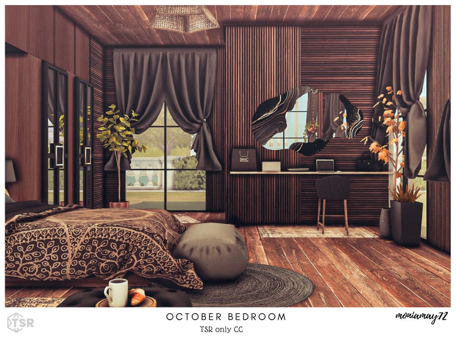 Спальня October Bedroom (CC лот) | Sims4Mods