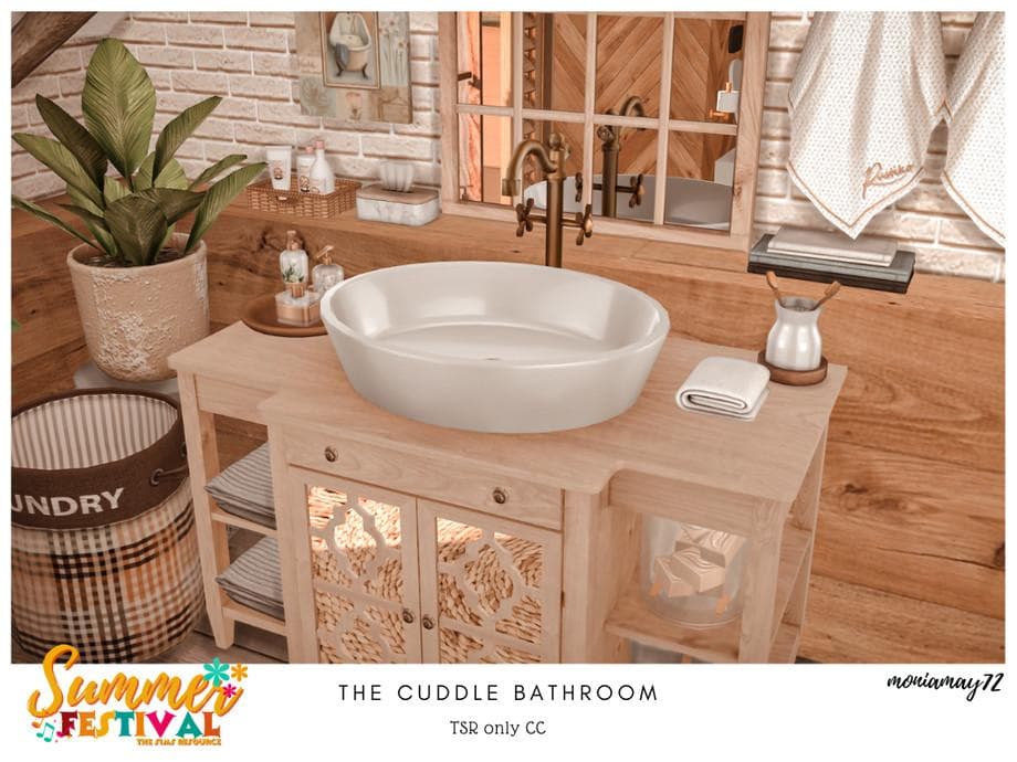 Ванная комната The Cuddle Bathroom CC (лот) | Sims4Mods