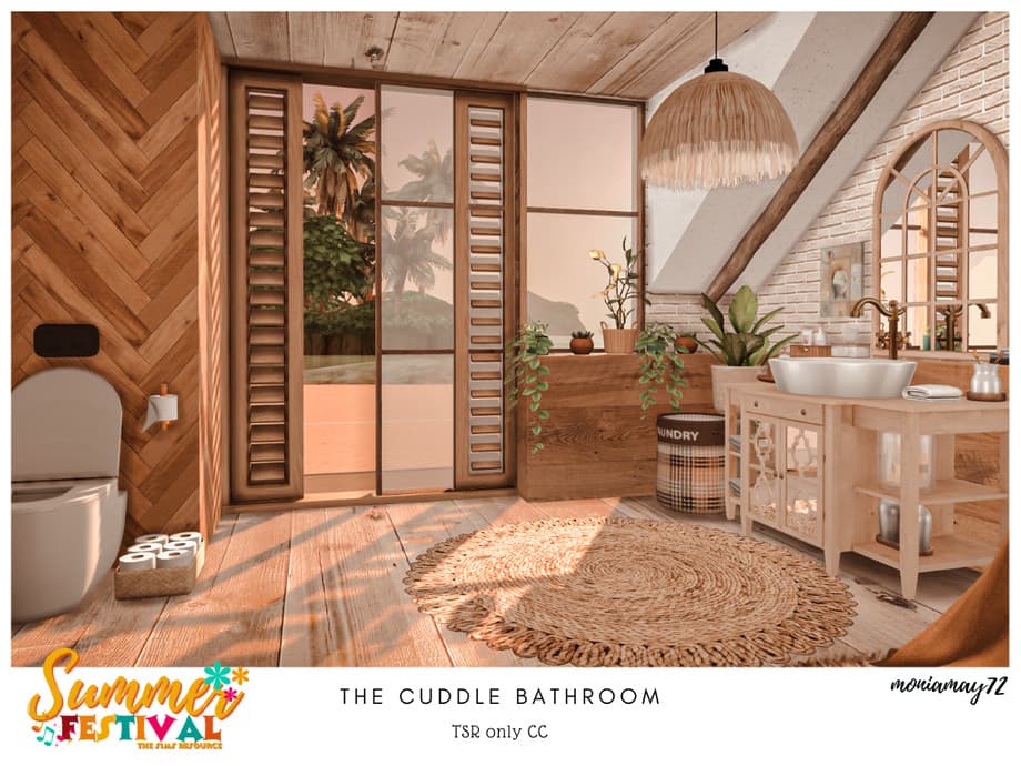 Ванная комната The Cuddle Bathroom CC (лот) | Sims4Mods