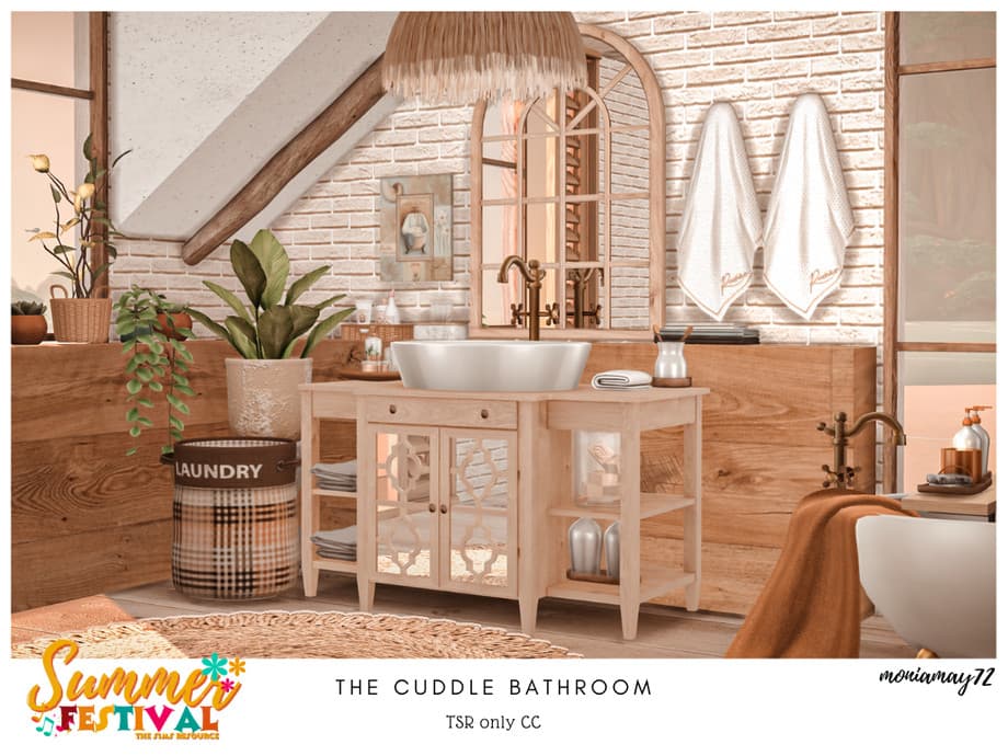 Ванная комната The Cuddle Bathroom CC (лот) | Sims4Mods