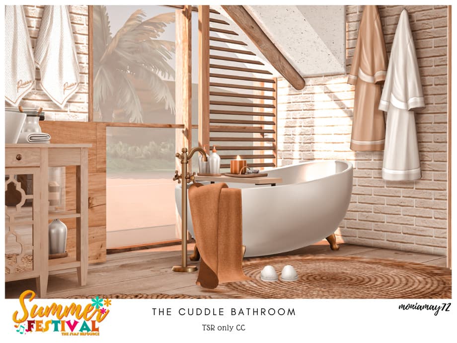 Ванная комната The Cuddle Bathroom CC (лот) | Sims4Mods