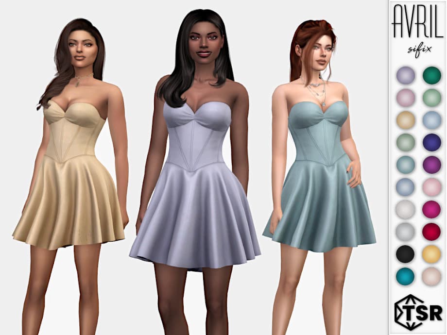 Платье Avril Dress | Sims4Mods