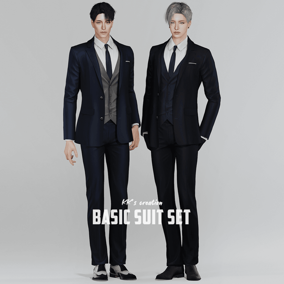 Мужской костюм Basic Suit Set | Sims4Mods