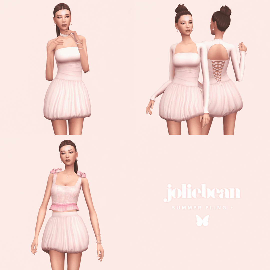 Сет одежды Bubbly Dress Addons | Sims4Mods