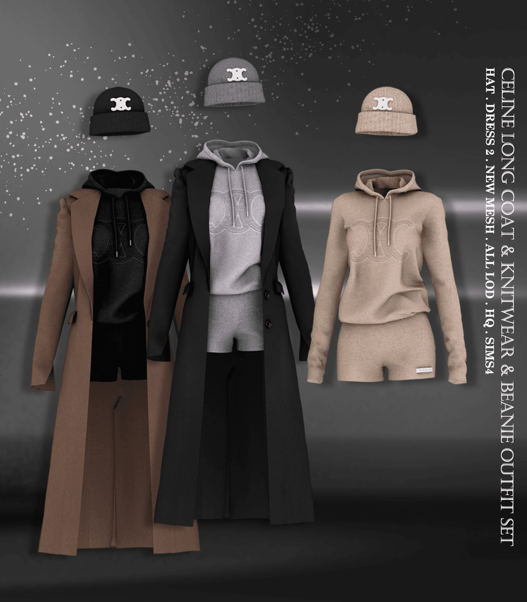 Комплект Beanie & Knitwear Outfit | Sims4Mods