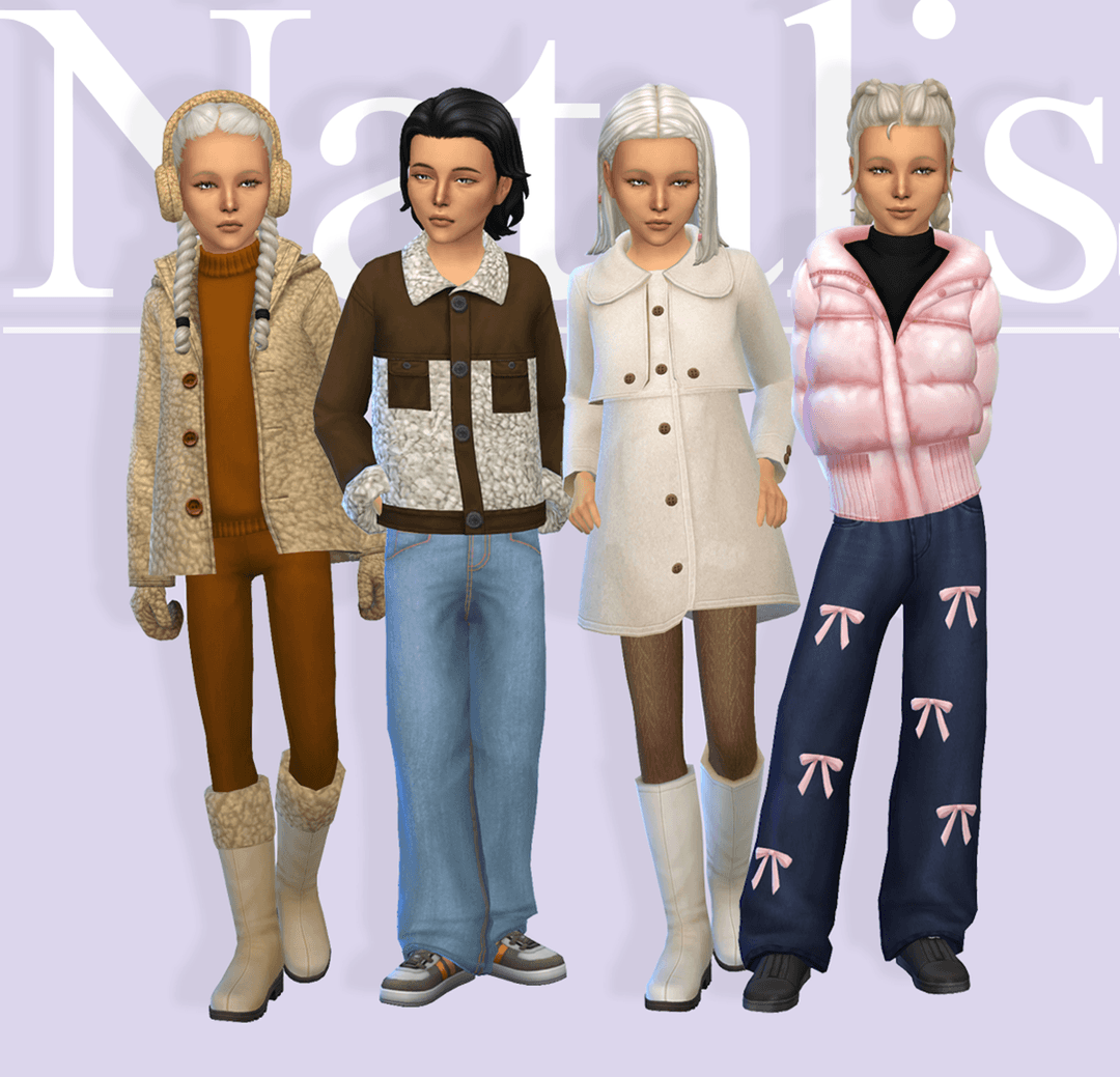 Коллекция детской зимней одежды Children's Outerwear 2026 | Sims4Mods