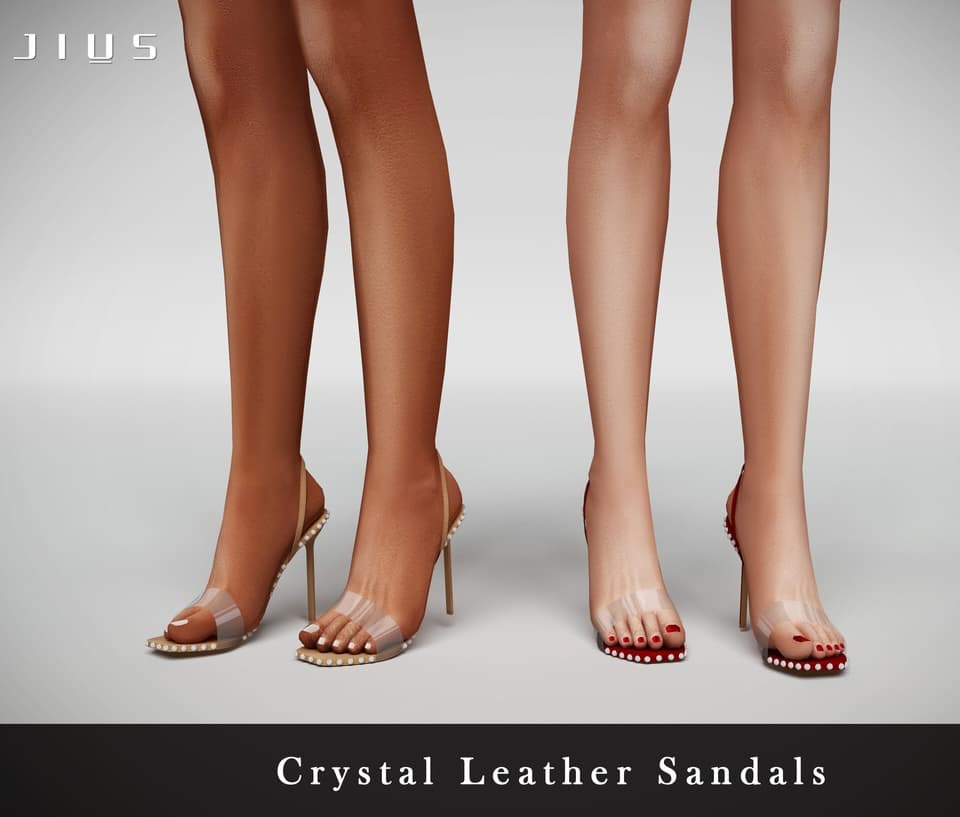 Босоножки Crystal Leather Sandals | Sims4Mods
