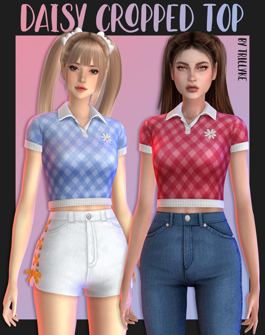 Топ Daisy Cropped Top | Sims4Mods