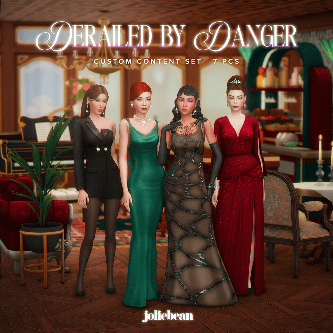 Коллекция вечерних платьев Derailed | Sims4Mods