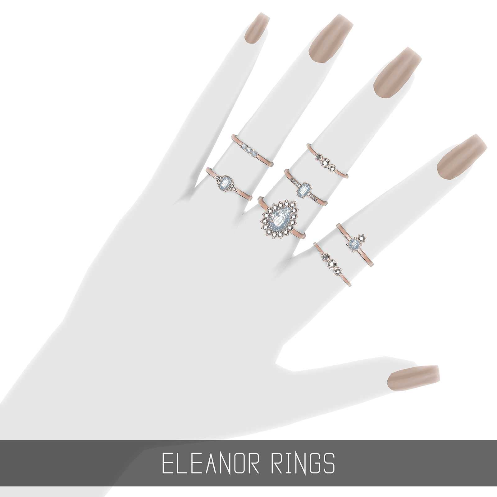 Кольца Eleanor Rings | Sims4Mods