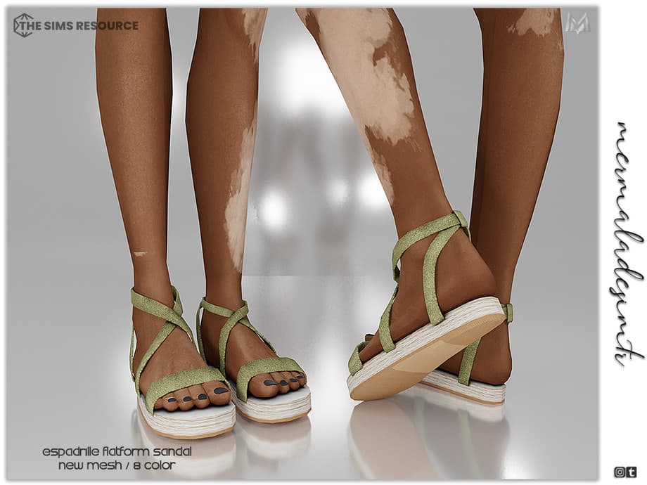 Сандалии Espadrille Platform Sandals S08 | Sims4Mods