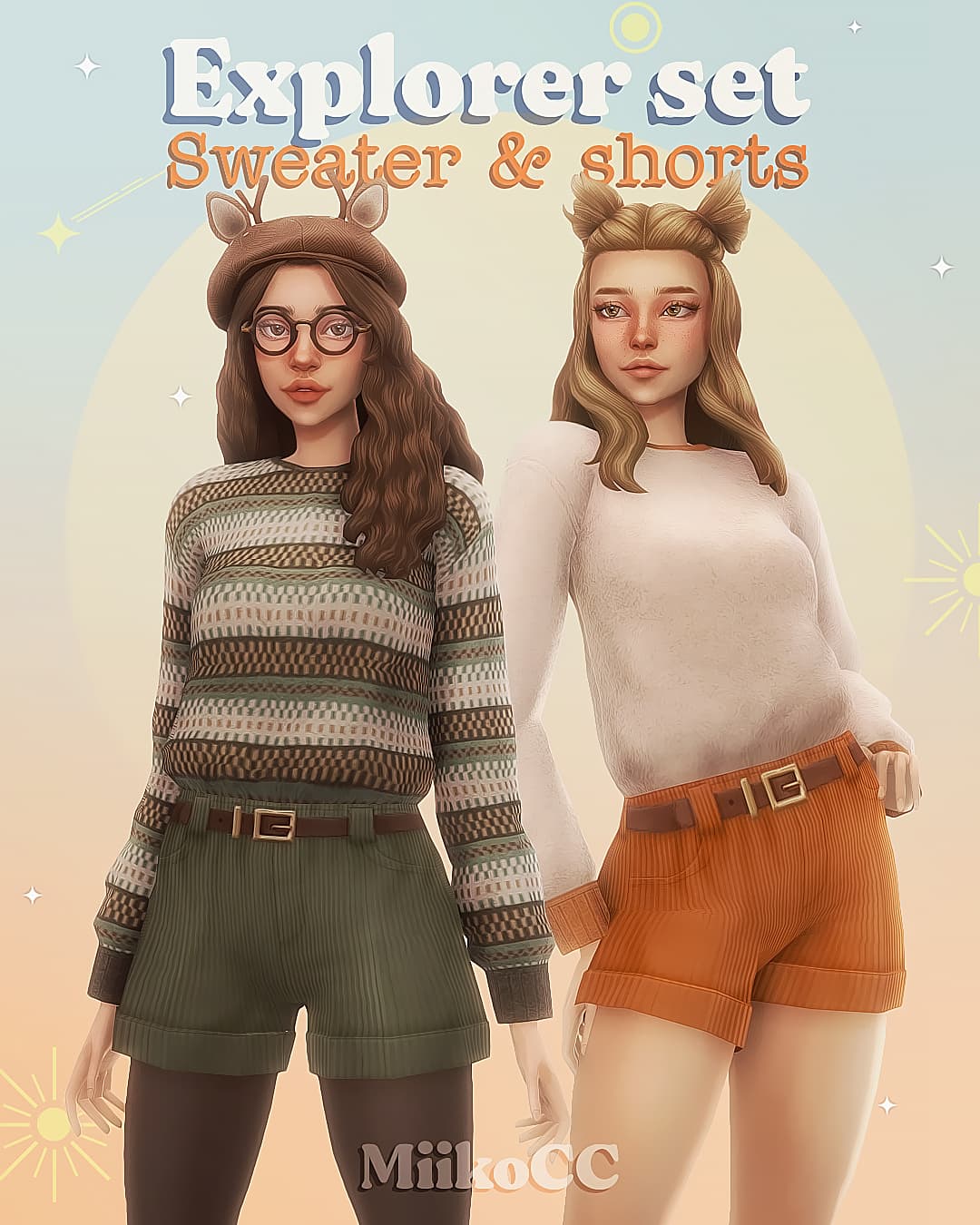 Сет одежды Explorer set - sweater & shorts | Sims4Mods