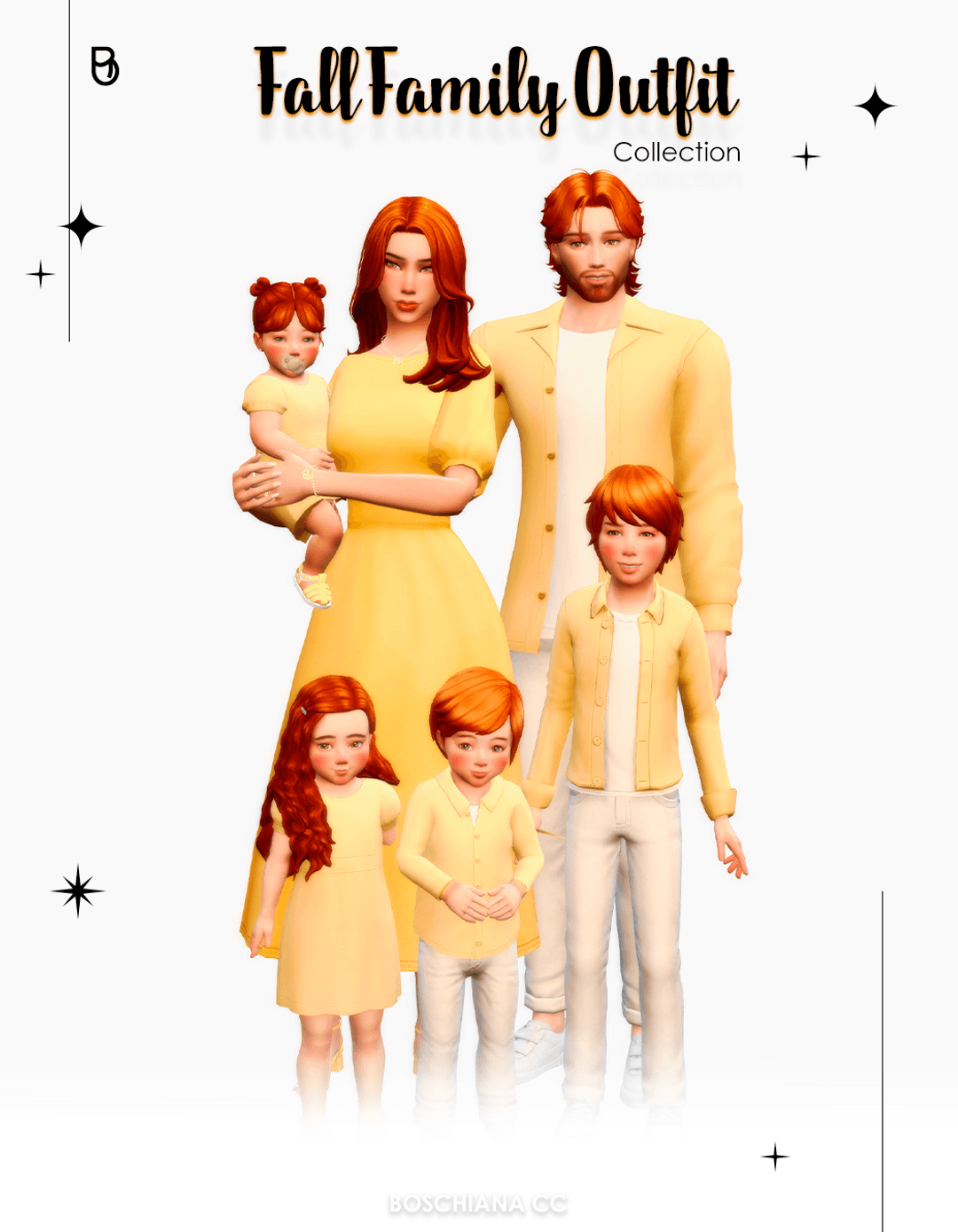 Сет для всей семьи Fall Family Outfit | Sims4Mods