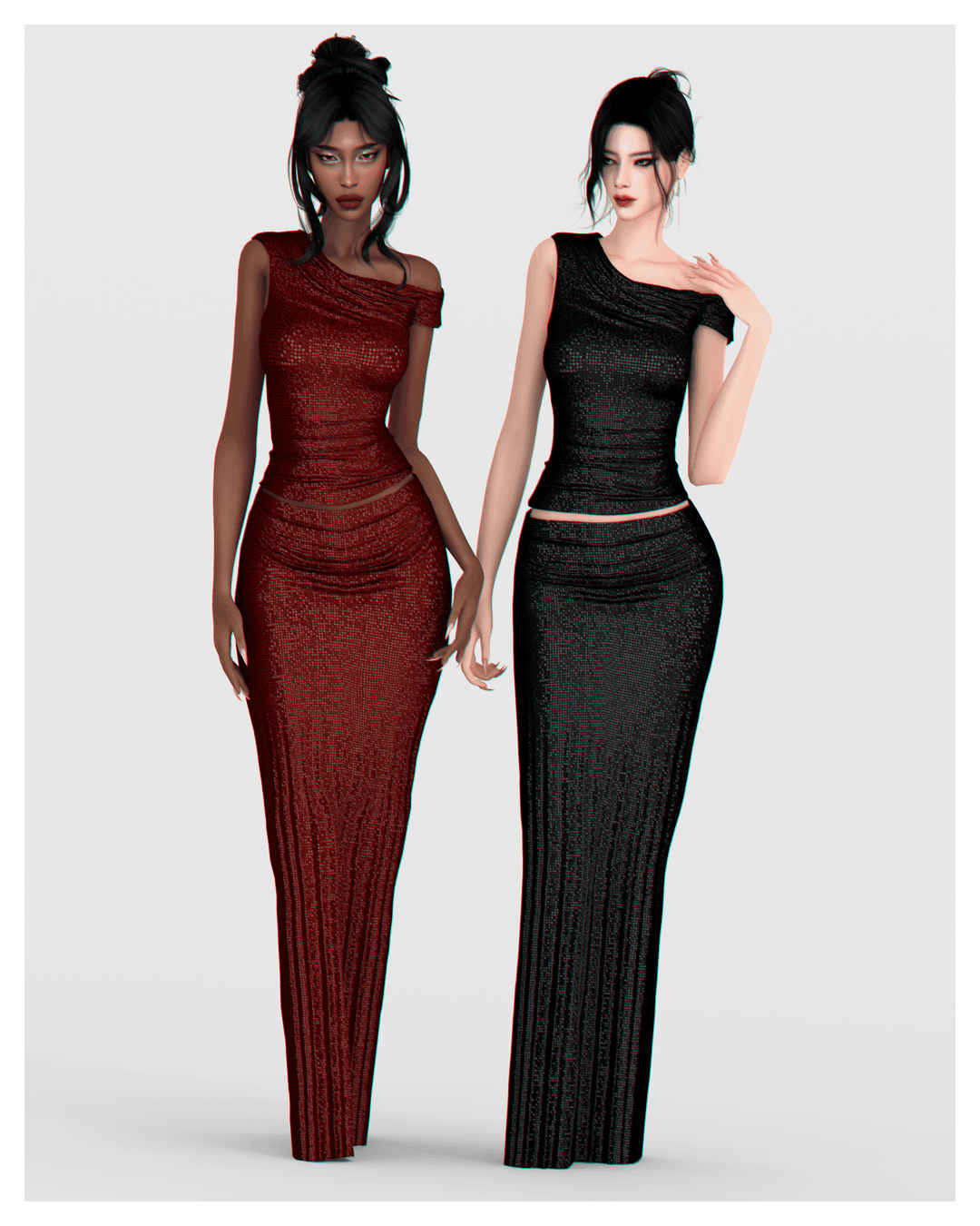 Сет с юбкой и топом Festive Glam Set | Sims4Mods