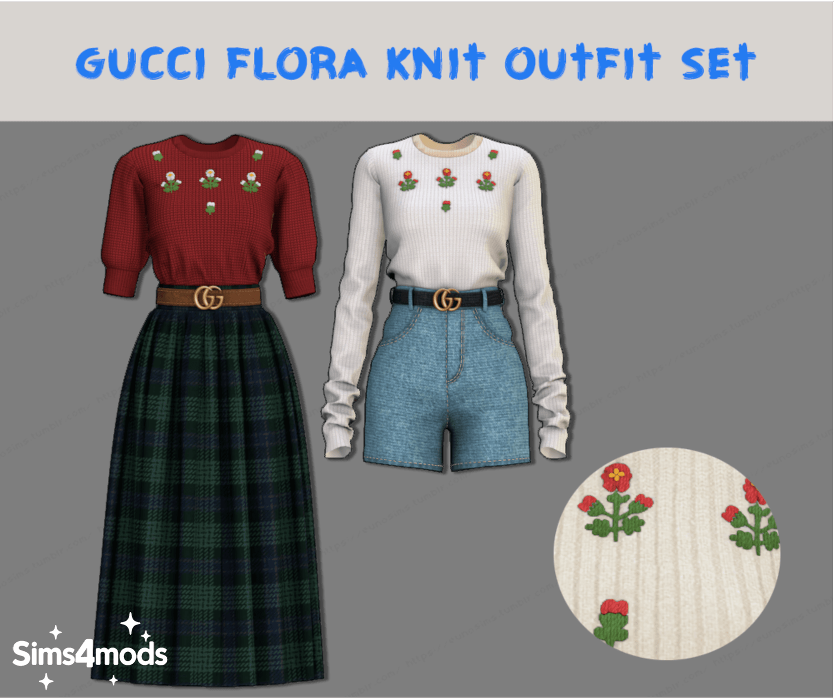 Сет одежды Gucci Flora | Sims4Mods