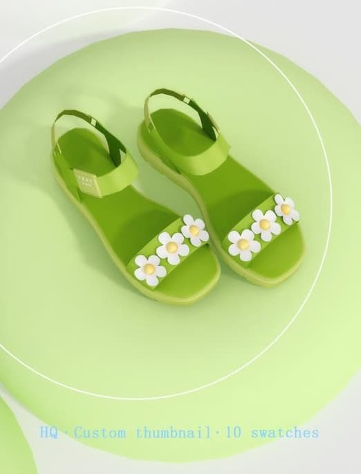 Сандалии с цветочками Flower Sandals 01 | Sims4Mods