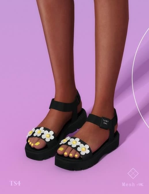 Сандалии с цветочками Flower Sandals 01 | Sims4Mods