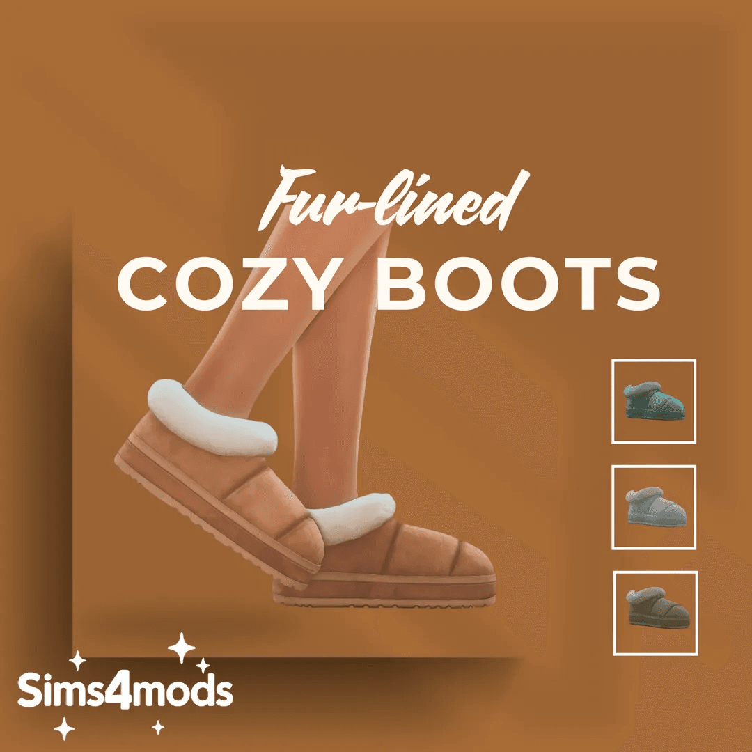 Ботинки в стиле UGG Fur-Lined Cozy Boots | Sims4Mods
