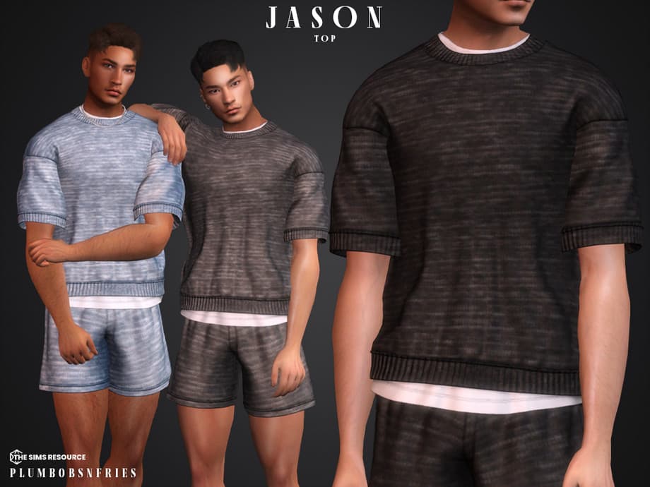 Сет с шортами и футболкой Jason set | Sims4Mods