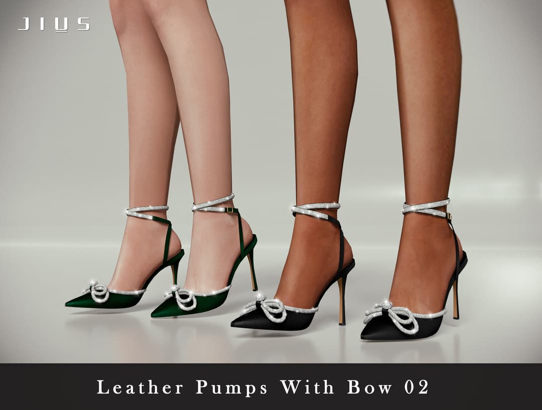 Туфли Leather Pumps With Bow 02 | Sims4Mods