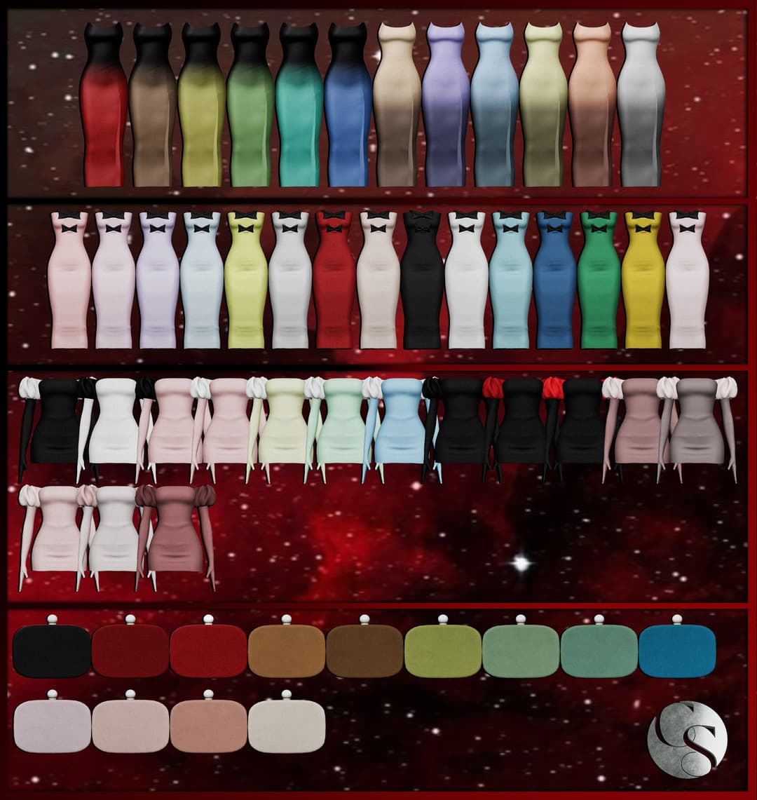Коктейльные платья Midnight Kiss NYE Collection | Sims4Mods