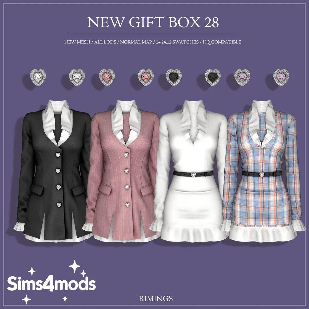 Коллекция одежды New Gift Box 28 | Sims4Mods
