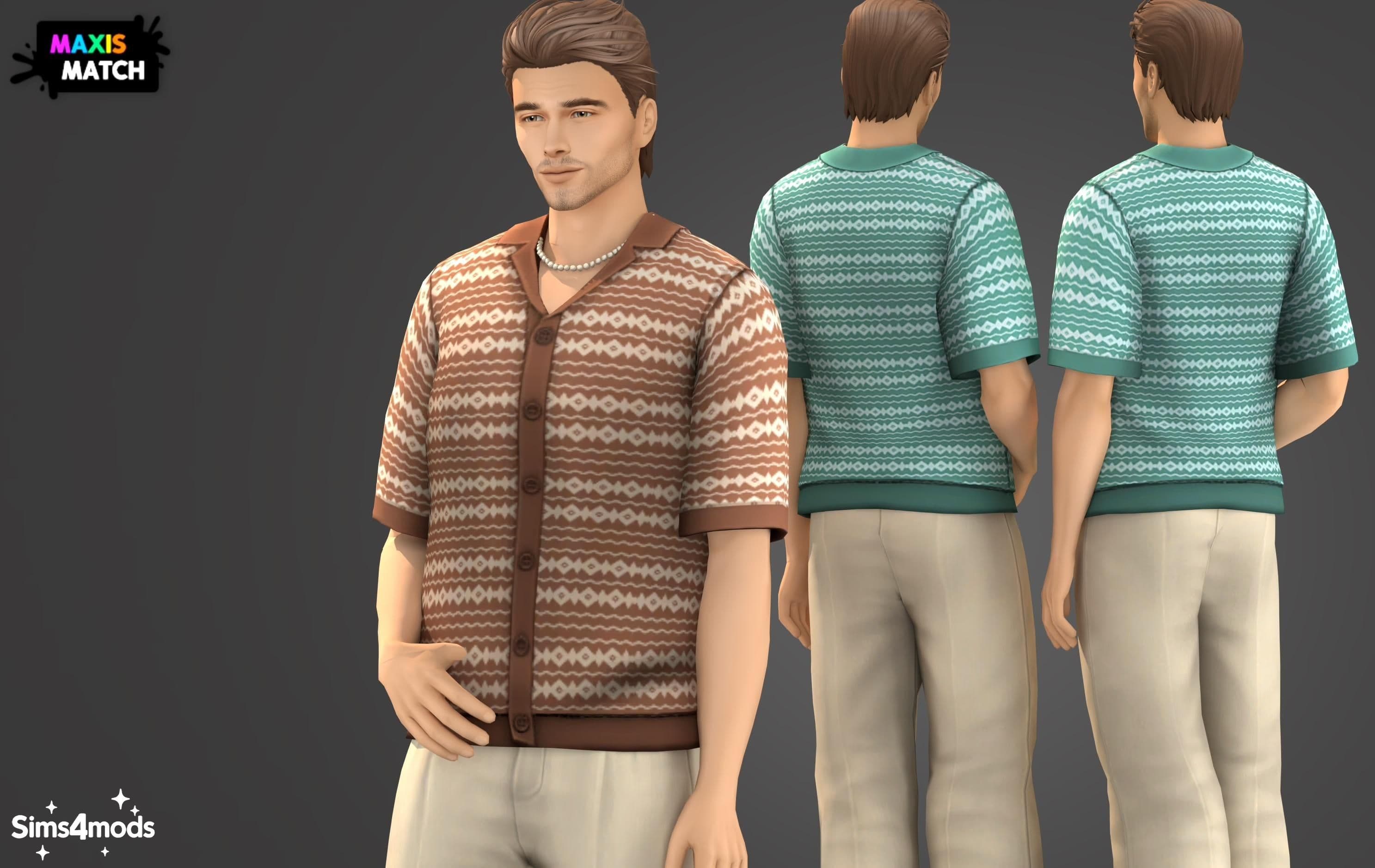 Рубашка для сима Nick | Sims4Mods