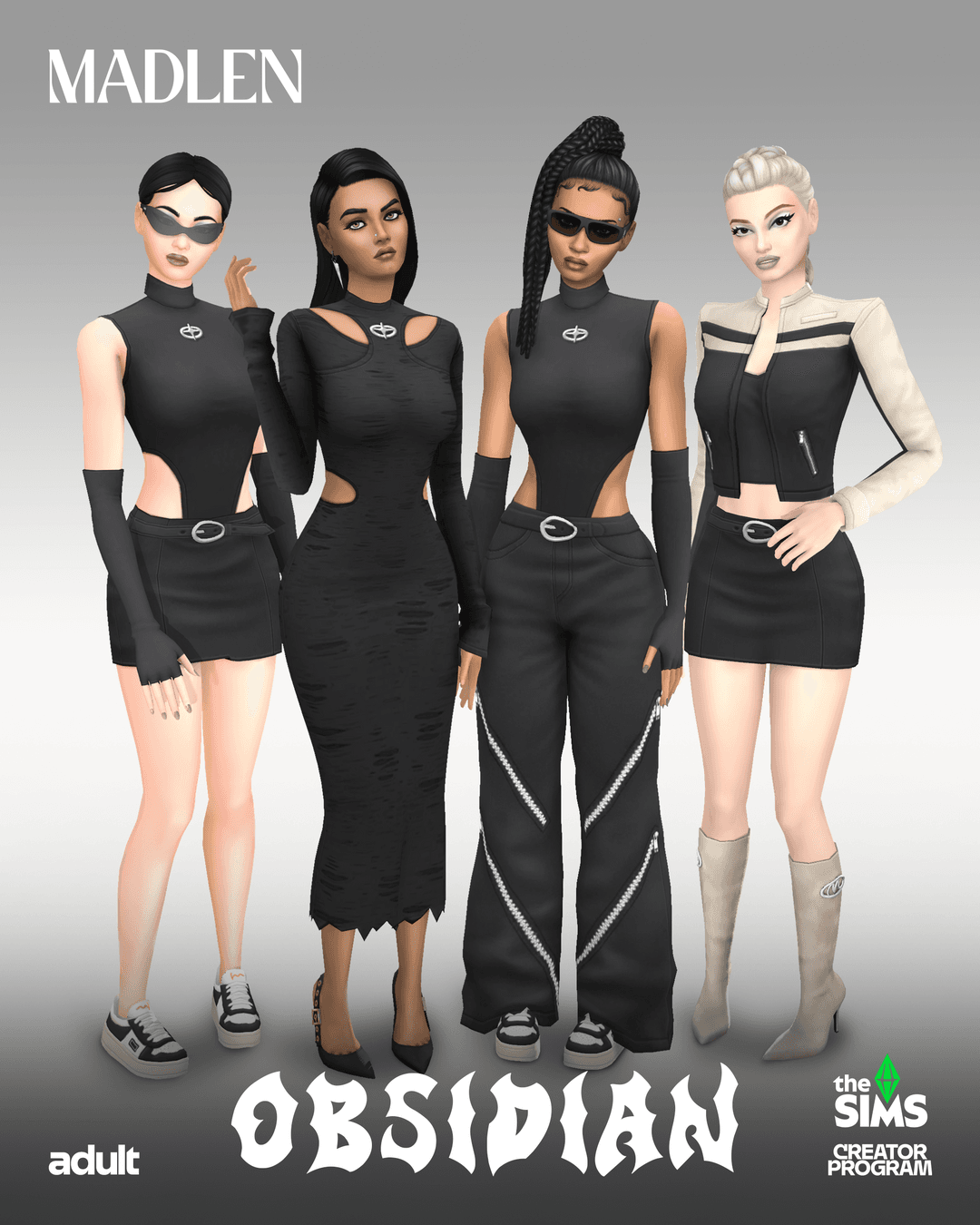 Коллекция одежды Obsidian Set | Sims4Mods