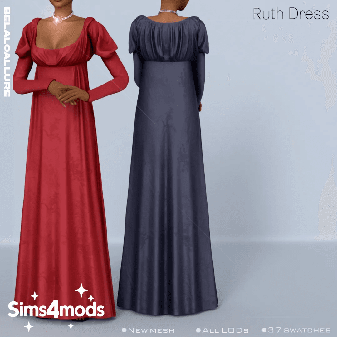 Коллекция винтажных платьев Regency era | Sims4Mods