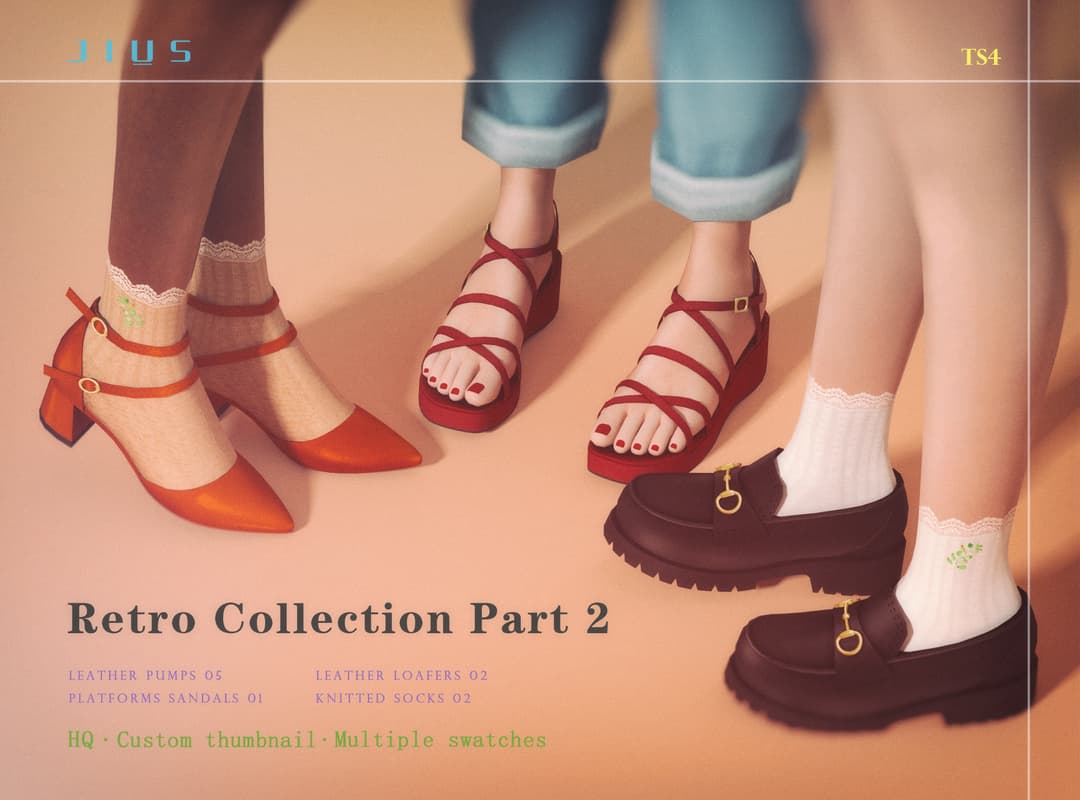 Коллекция ретро обуви Retro Collection Part2 | Sims4Mods