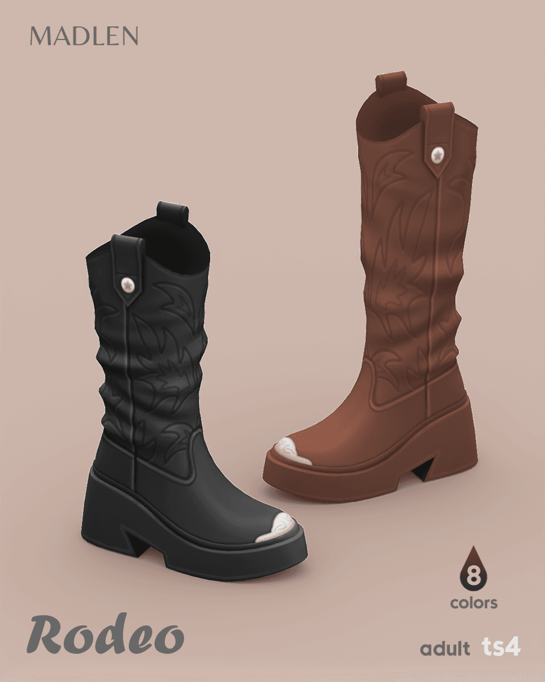 Ковбойские сапоги Rodeo Boots | Sims4Mods