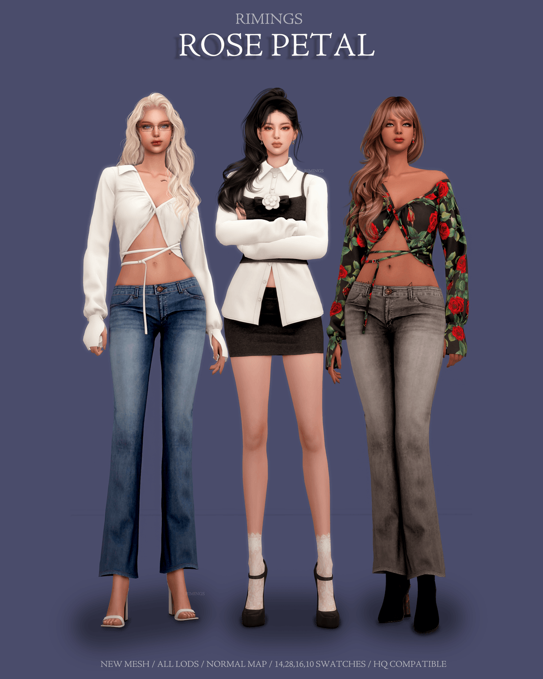 Сет одежды Rose Petal | Sims4Mods