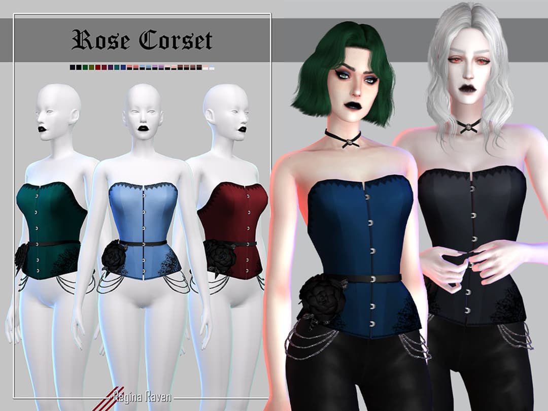 Корсет Rose corset | Sims4Mods