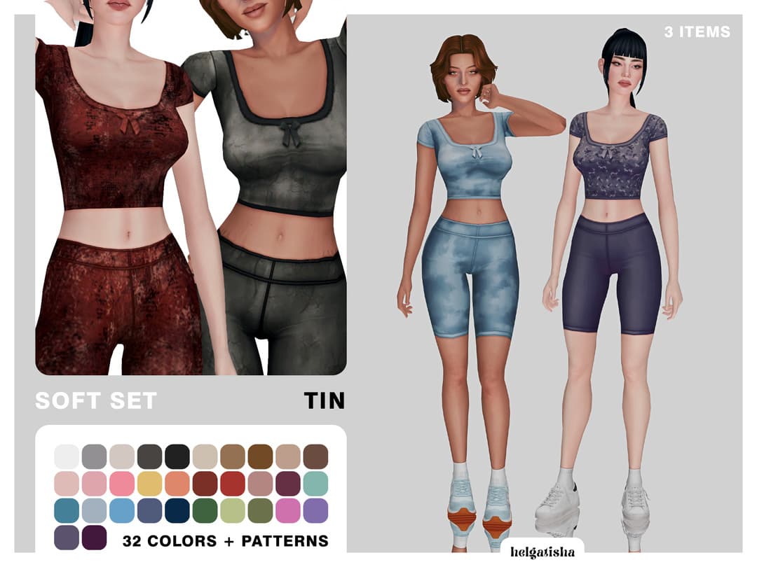 Спортивный комплект Soft set Tin | Sims4Mods