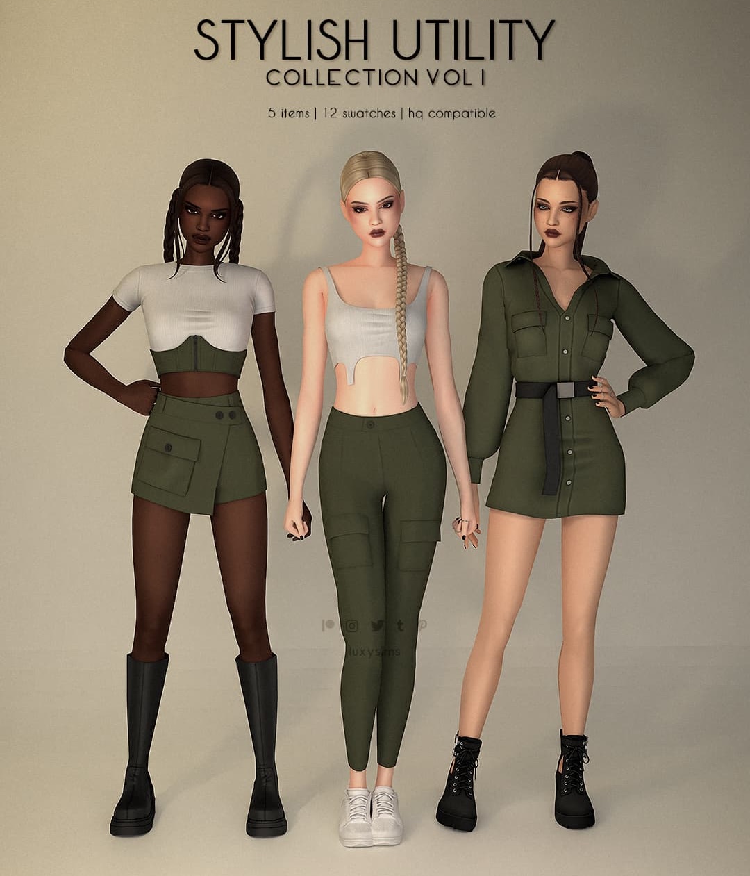 Коллекция одежды Stylish Utility Collection | Sims4Mods