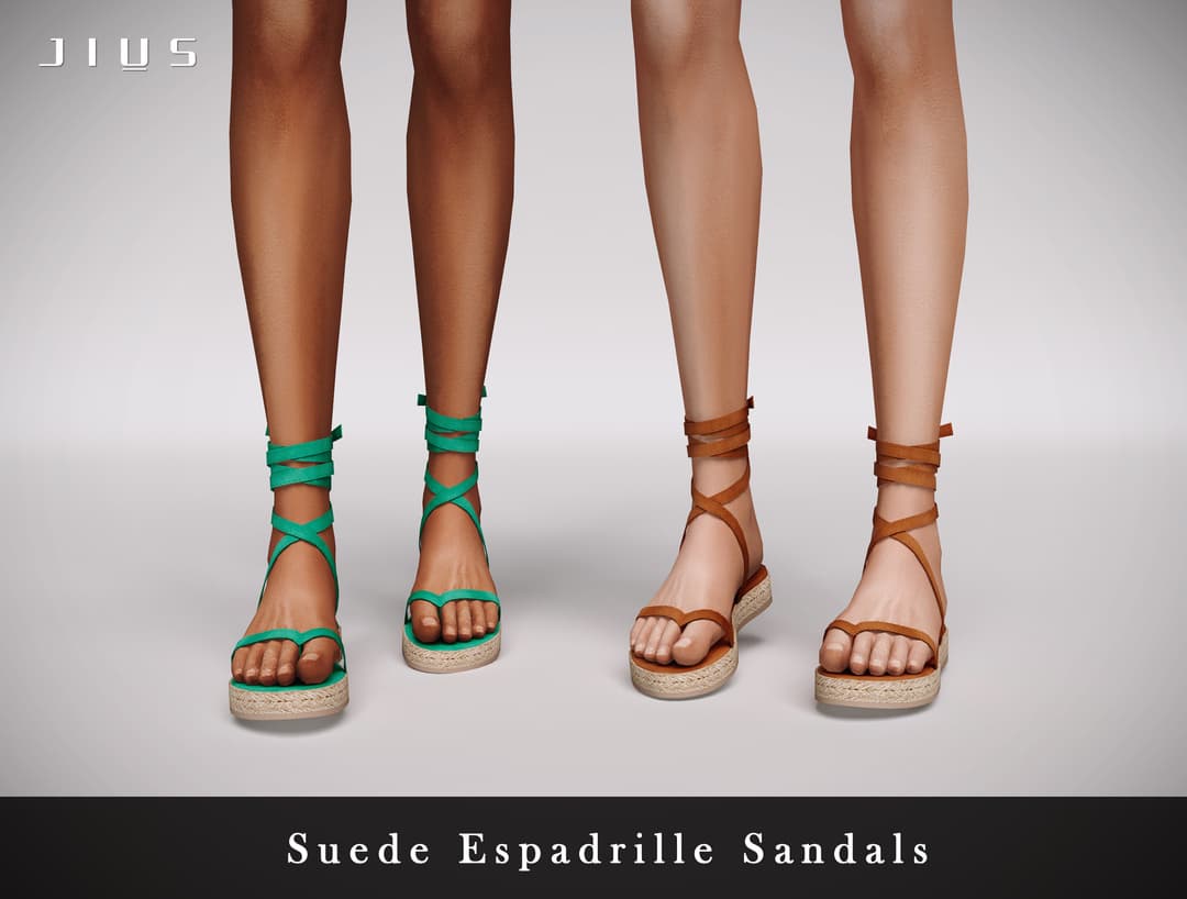 Босоножки Suede Espadrille Sandals | Sims4Mods